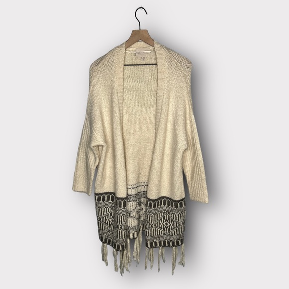 Moon River | Sweaters | Moonriver Oversized Fringe Cardigan Sweater ...